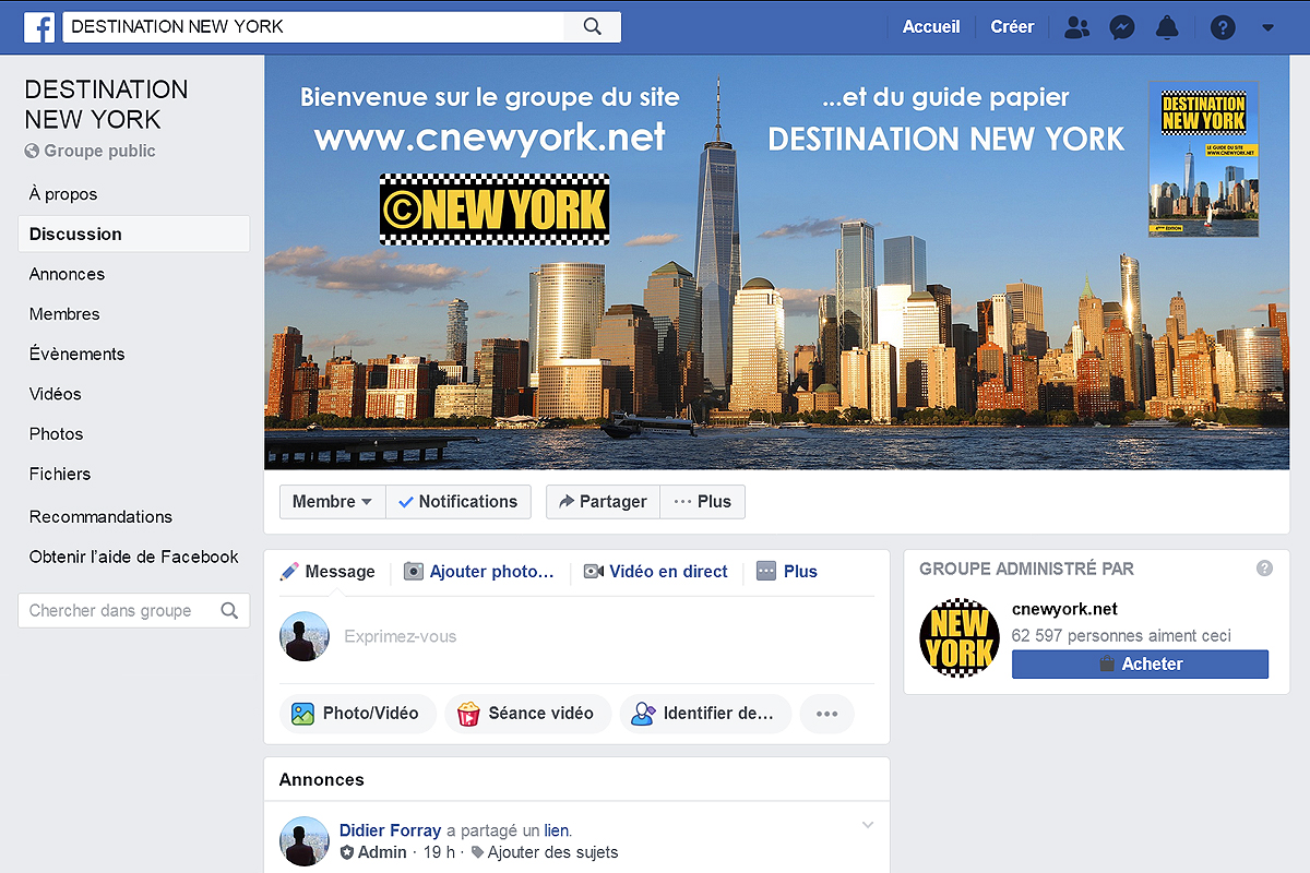 Rejoignez-nous sur le groupe Destination New York ! - CNEWYORK